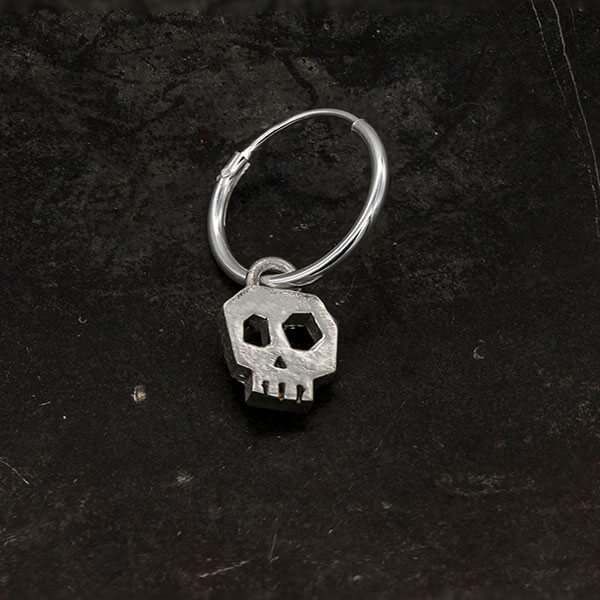 Skull Hoop earrings in Sterling Silver - SAN SAN ATELIER